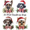 Christmas Dogs Watercolor Clipart Bundle: 434 Festive PNG Images ...