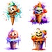 Halloween Ice Cream Clipart, 20 Jpgs, Watercolor Ice Cream, Halloween ...