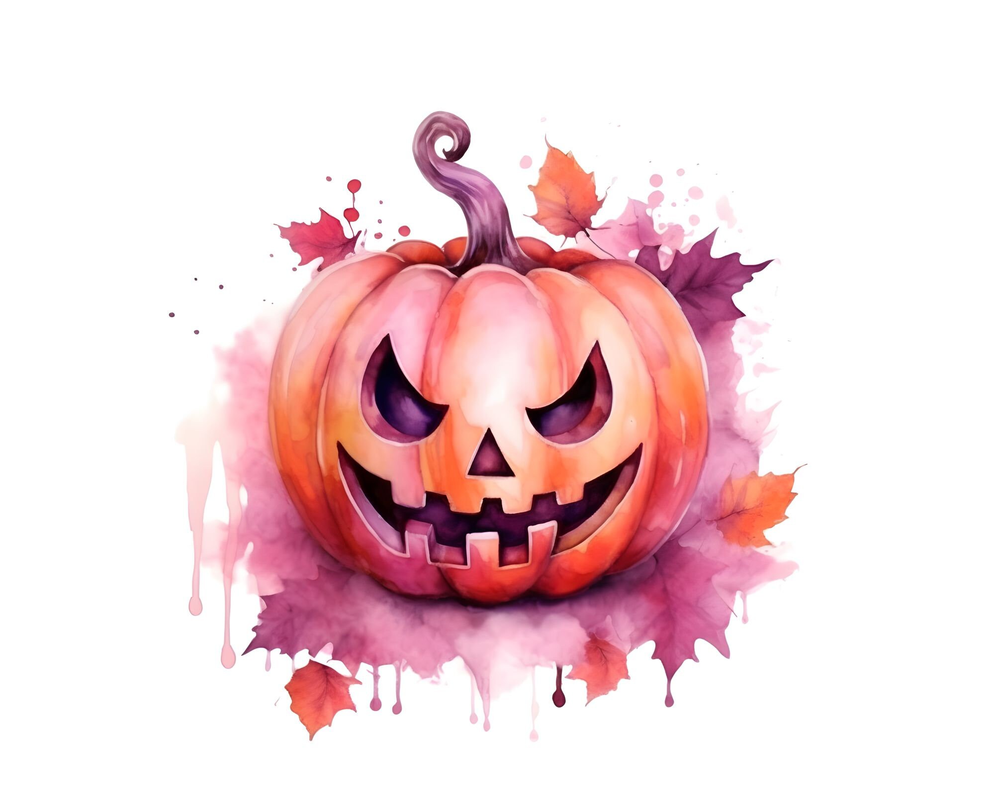 Imágenes Prediseñadas de calabaza rosa acuarela 14 JPG - Etsy España