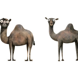 Quirky Funny Camel Clipart, 16 PNG, Whimsical Clip Art, Nursery Art ...
