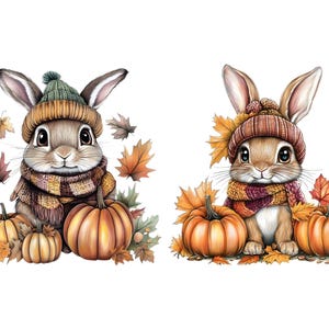 Autumn Rabbit Clipart, 14 JPG, Cute Mouse Fall Clip Art, Paper Crafting ...