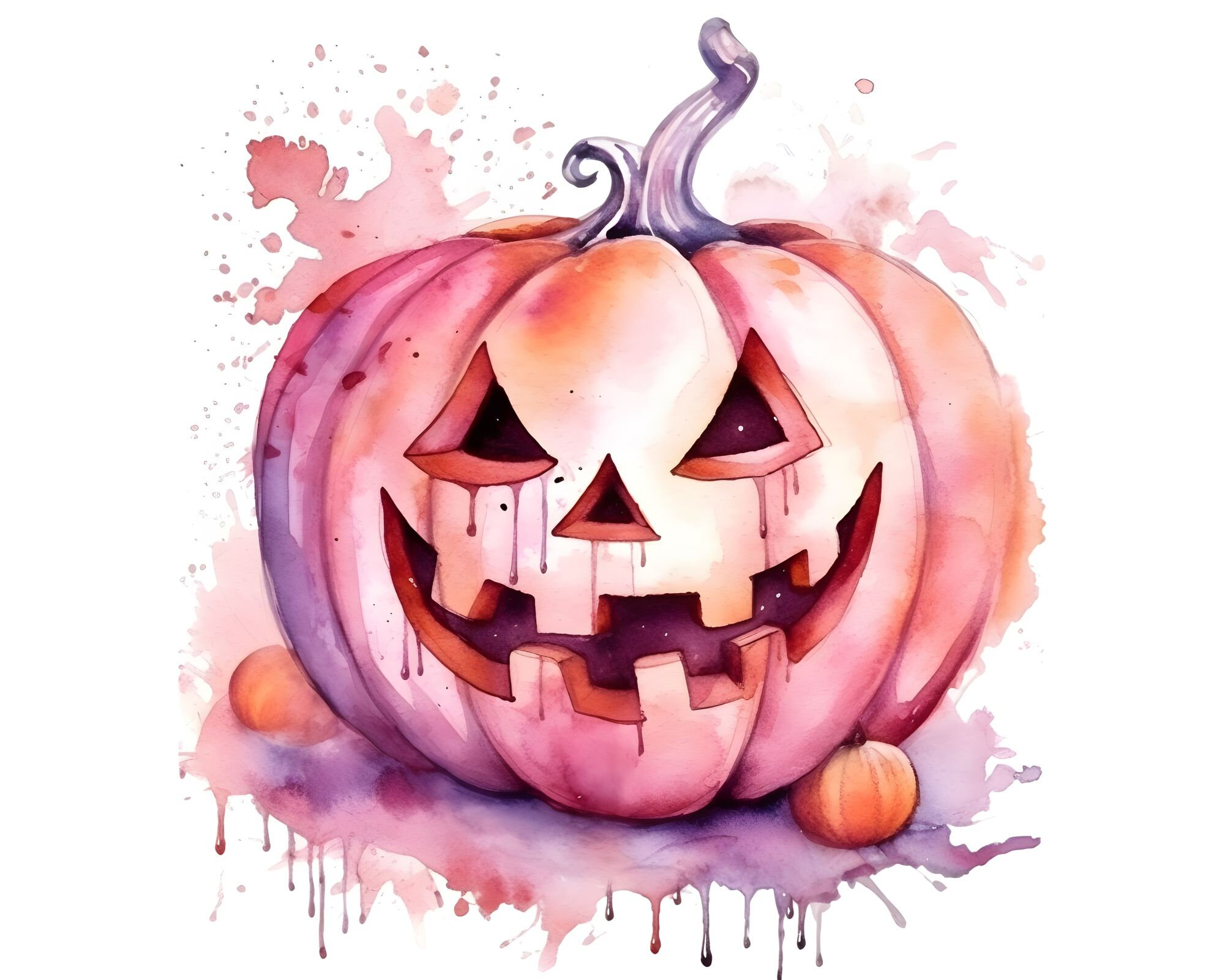 Imágenes Prediseñadas de calabaza rosa acuarela 14 JPG - Etsy España