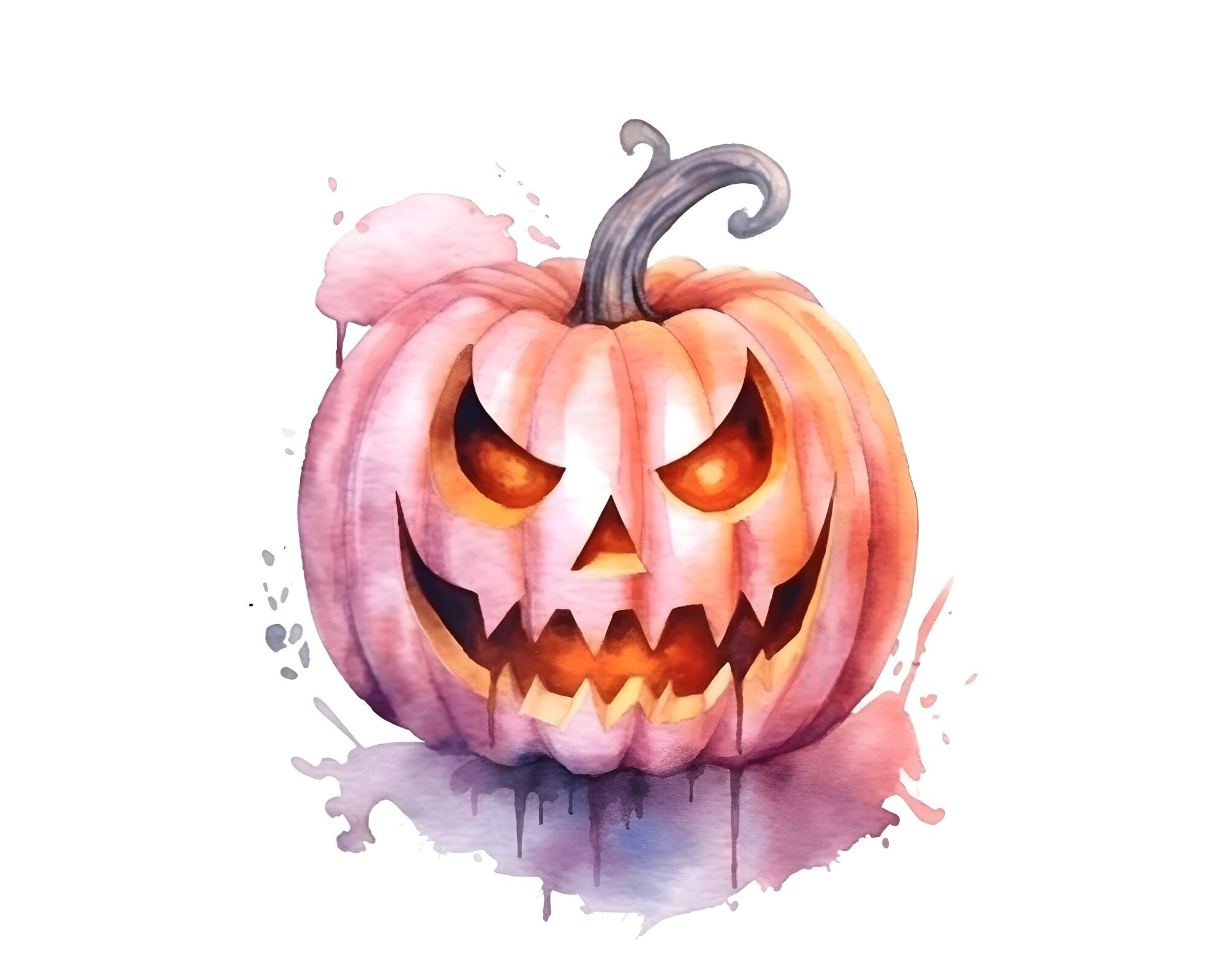 Imágenes Prediseñadas de calabaza rosa acuarela 14 JPG - Etsy España