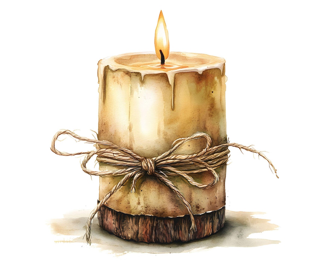 Watercolor Candle Clipart, 12 JPG, Christmas Clip Art, Card Making ...