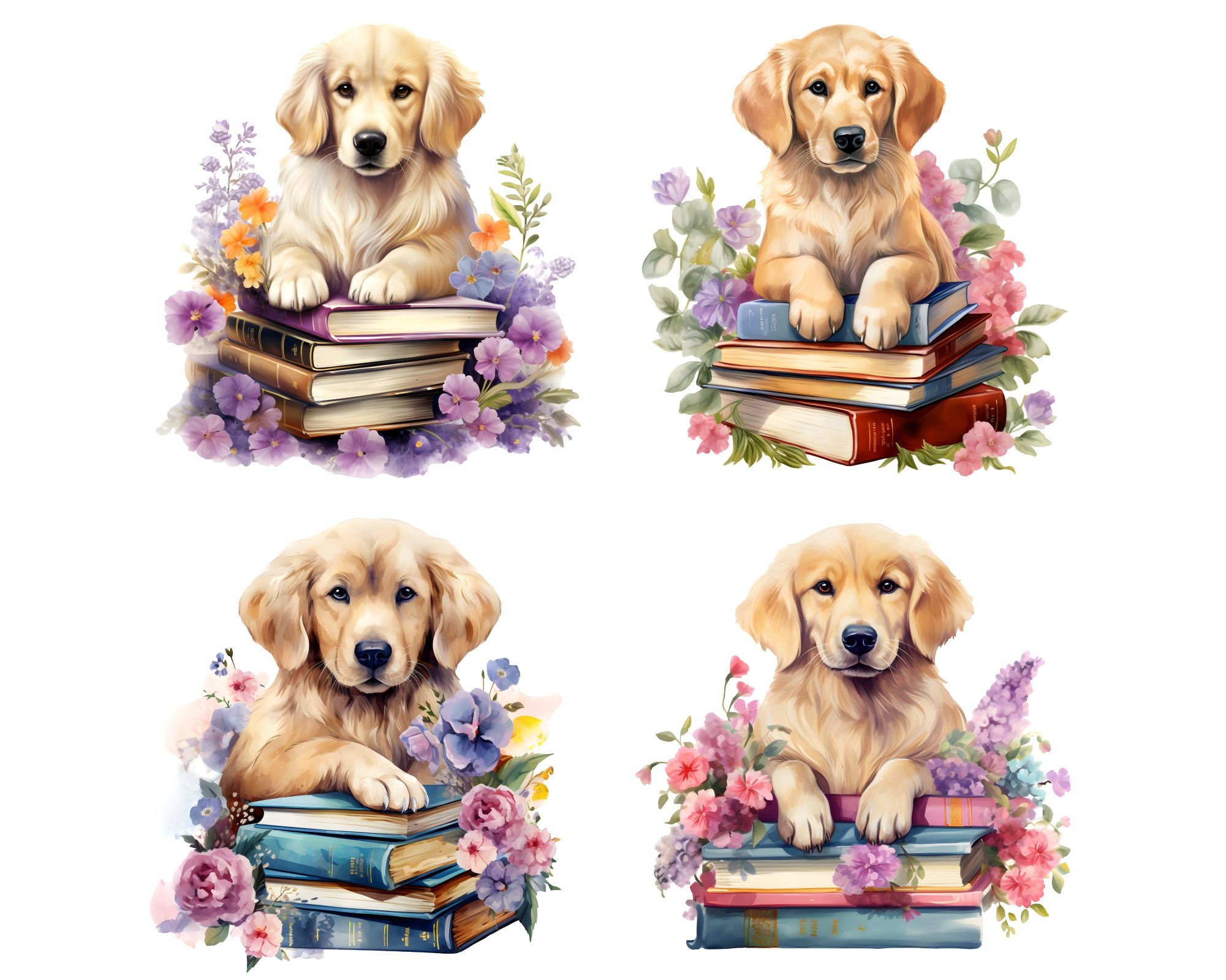Golden Retriever Clipart, Golden Retriever PNG, Dog Clip Art, Puppy ...