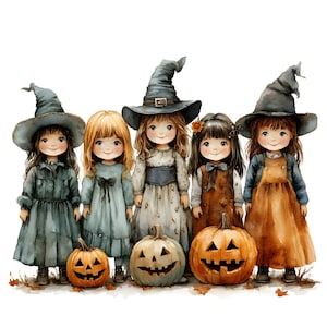 Vintage Halloween Kids Clipart, 30 JPG, Halloween Clip Art, Paper ...