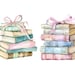 Shabby Chic Stack of Books Clipart, 18 High Quality JPG, Watercolor ...