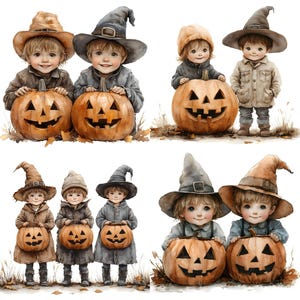 Vintage Halloween Kids Clipart, 30 JPG, Halloween Clip Art, Paper ...