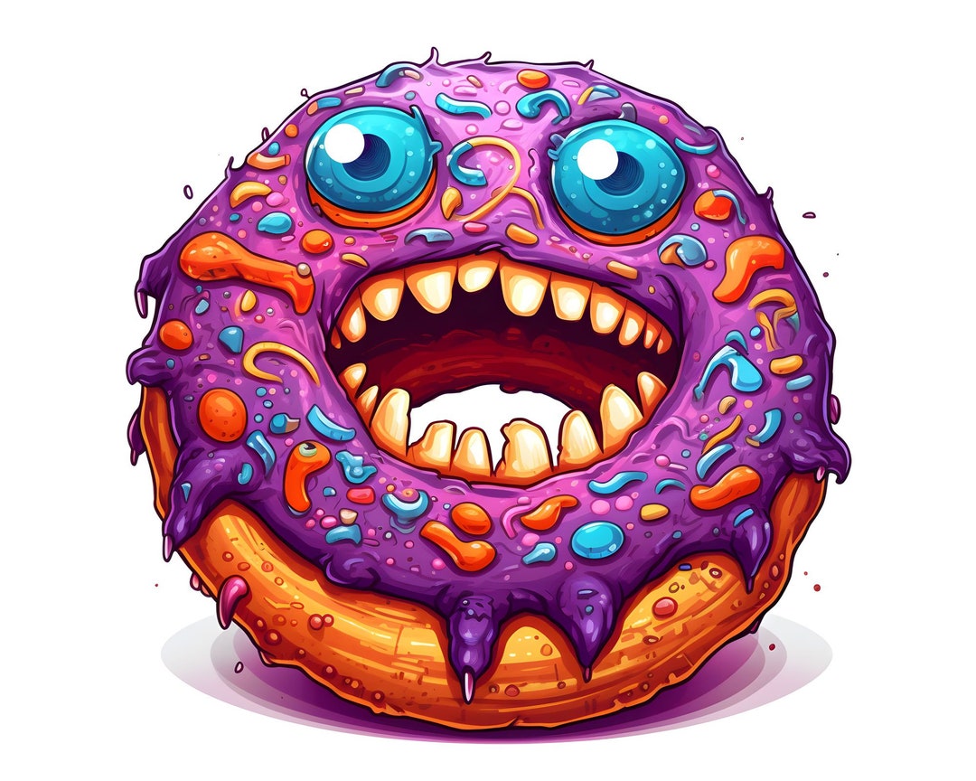 Monster Halloween Donut, 12 High-quality Jpgs, Spooky Donut, Halloween ...