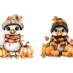 Autumn Goose Clipart, 14 JPG, Cute Fall Clip Art, Paper Crafting, Card ...