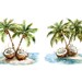 Watercolor Palm Tree Clipart, Tropical Coconut Tree Illustration, Beach ...