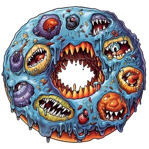Monster Halloween Donut, 12 High-quality Jpgs, Spooky Donut, Halloween ...