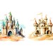 Sandcastle Clipart, 12 Jpgs, Sand Castle Clipart, Watercolor Beach ...