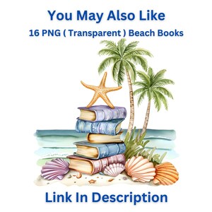 Stack of Books Clipart, 14 PNG Books, Beach Summer Books, Watercolor ...