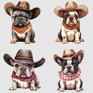 French Bulldog Clipart: Cowboy Dog PNG Images (digital Download) - Etsy