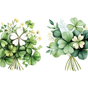 St. Patrick's Day Shamrock Bouquet Clipart: Irish Floral (digital ...