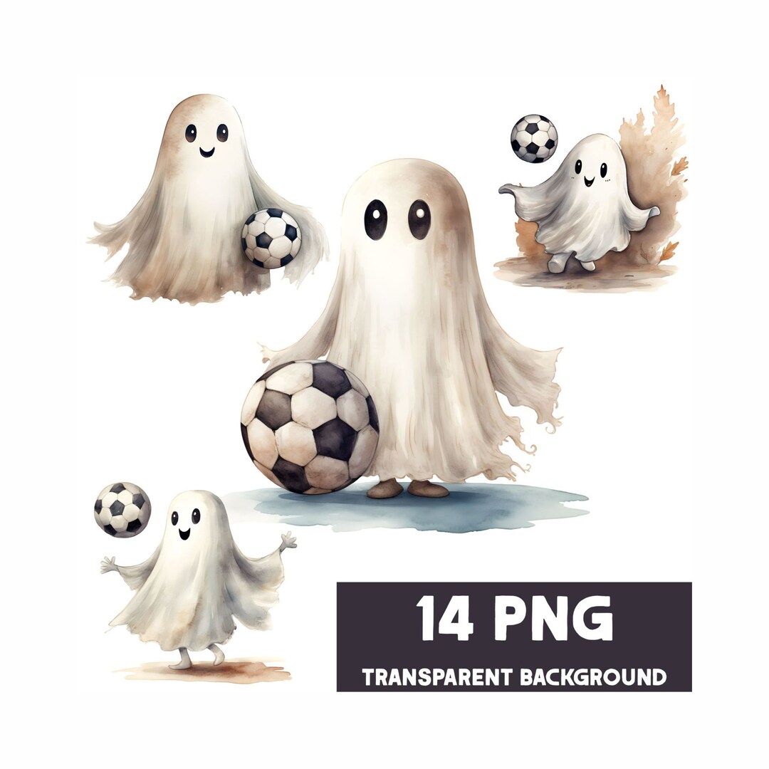 Ghost Clipart Ghost Png Ghost Soccer Halloween Clipart - Etsy