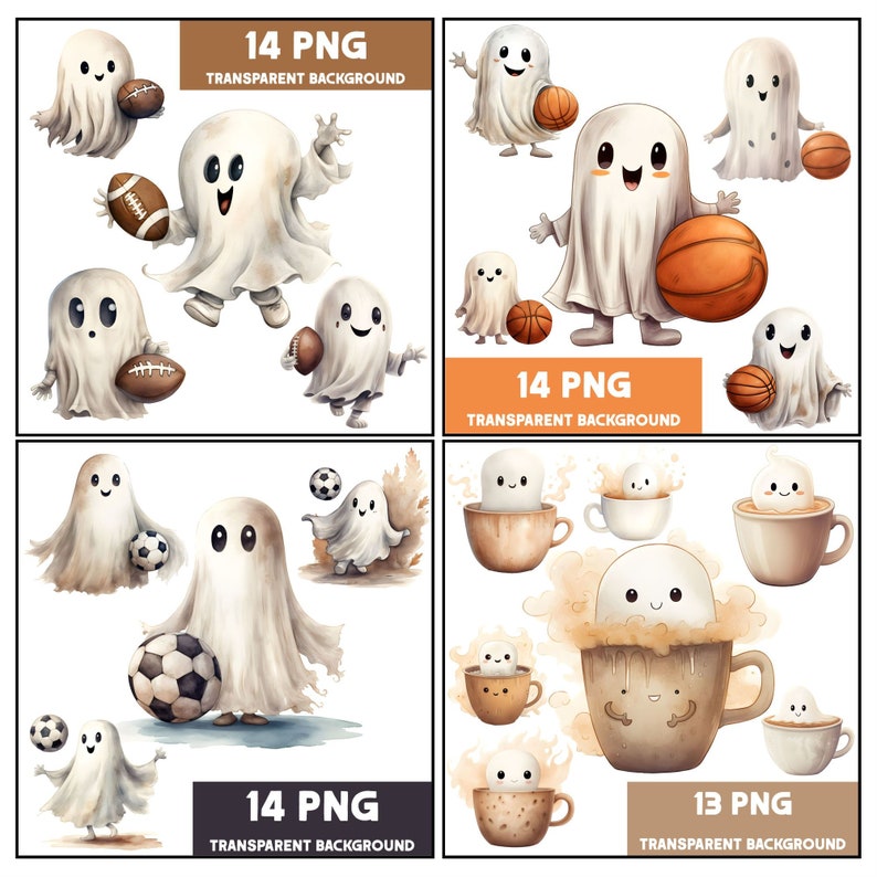 Mega Bundle Ghost Clipart Ghost Png Halloween Clipart - Etsy
