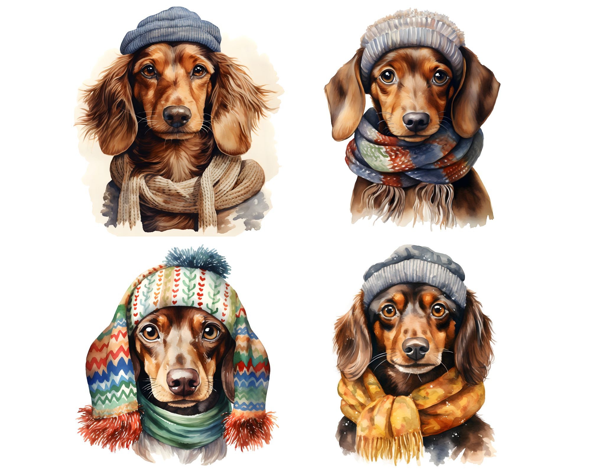 Dachshund Clipart, Png Clipart, Winter Clipart, Dog Clipart ...