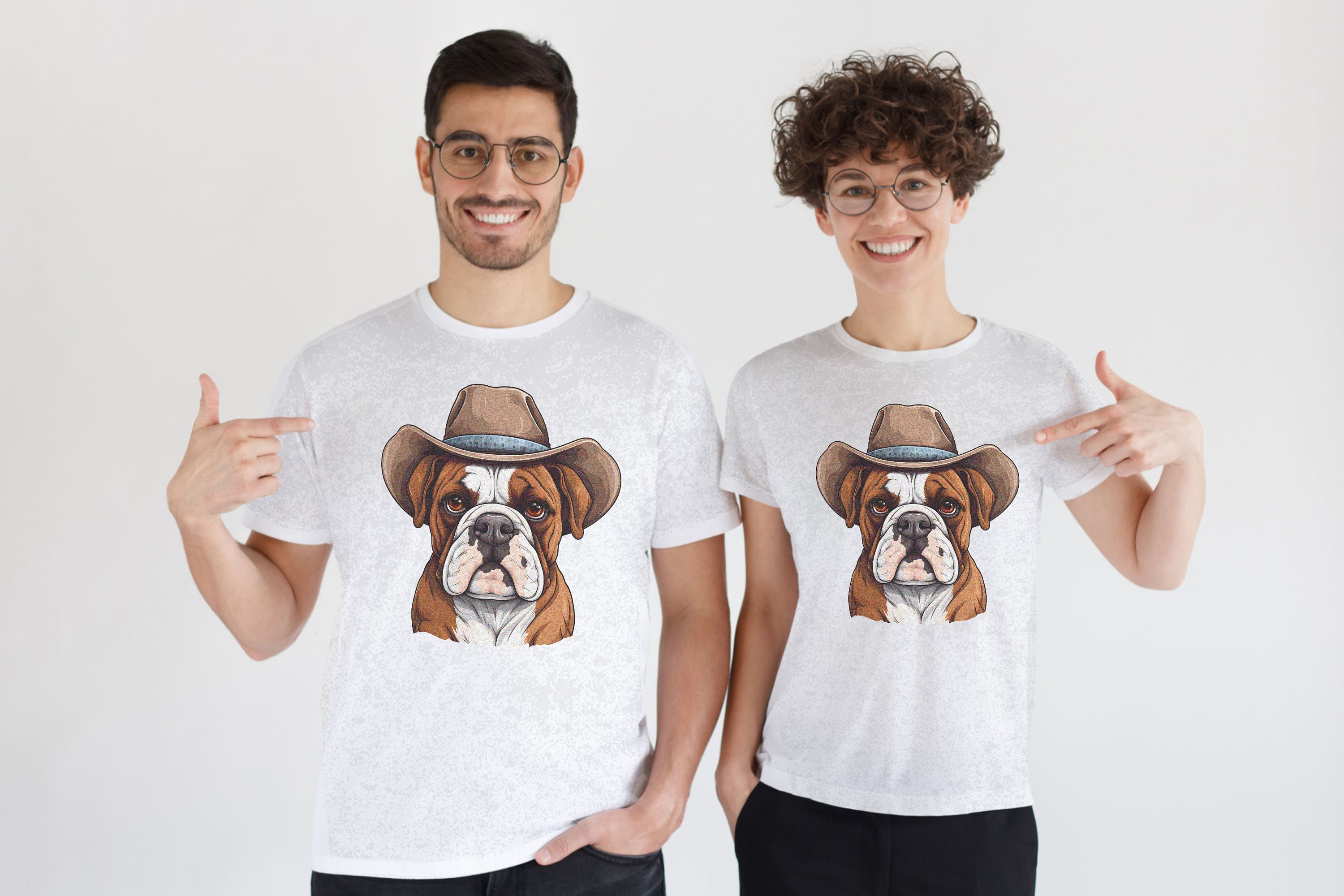 Cowboy Bulldog Clipart: Western Dog PNG, Commercial Use (digital ...