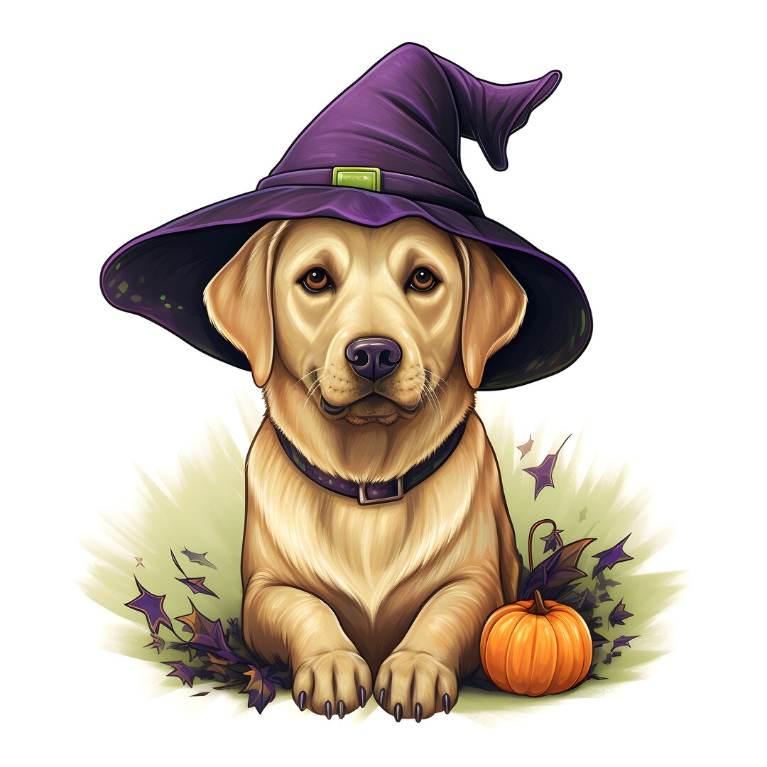 Halloween Yellow Labrador Clipart 12 Jpgs Watercolor - Etsy