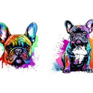 French Bulldog Watercolor Clipart, 16 High Quality Jpgs, Frenchie ...
