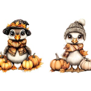 Autumn Goose Clipart, 14 JPG, Cute Fall Clip Art, Paper Crafting, Card ...