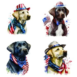 Patriotic Labrador Retriever Clipart, 8 Labrador Jpgs, 4th of July ...