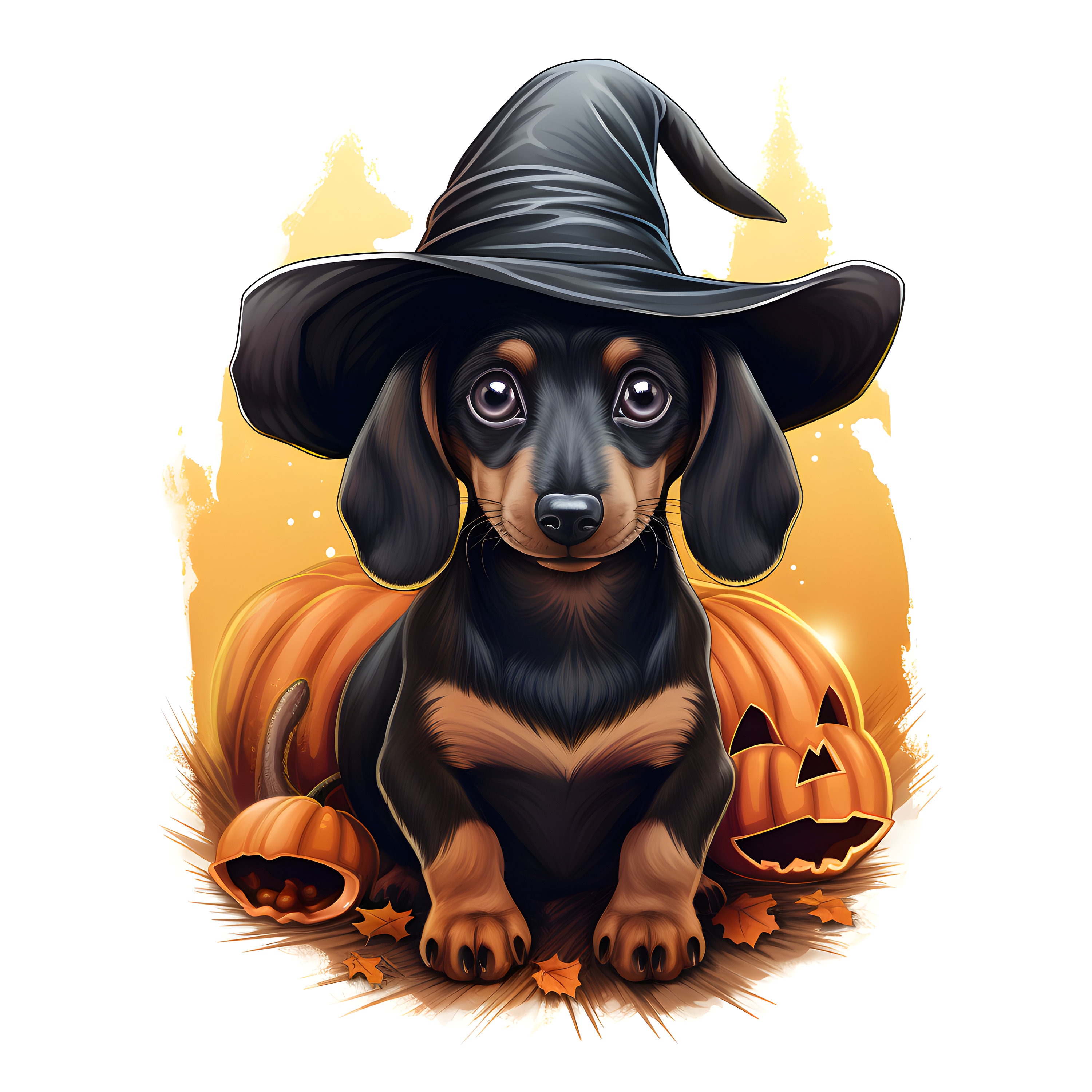 Halloween Dachshund Clipart, 12 Jpgs, Watercolor Halloween, Halloween ...