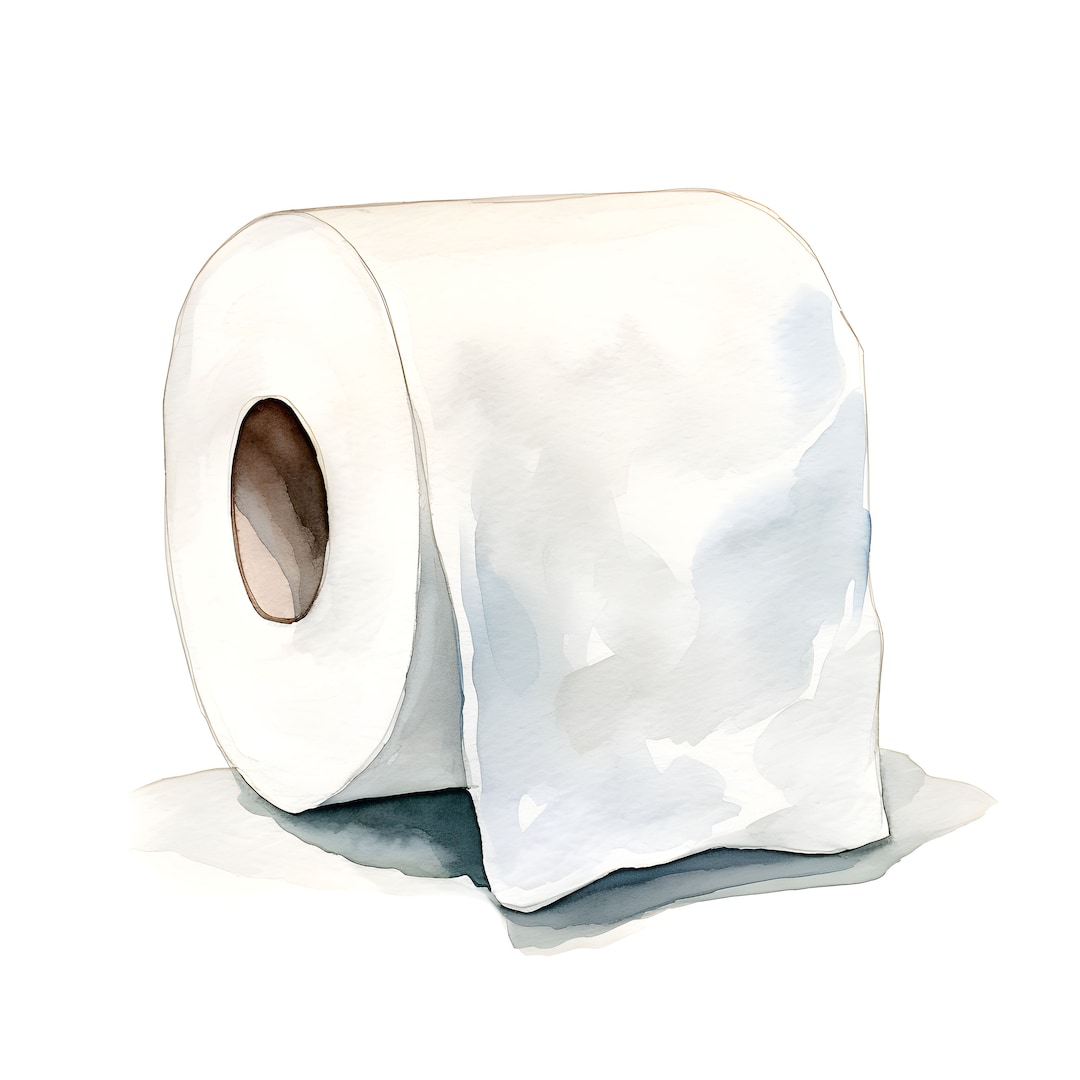 Toilet Paper Clipart, 24 High Quality Jpg's, Watercolor Clip Art ...