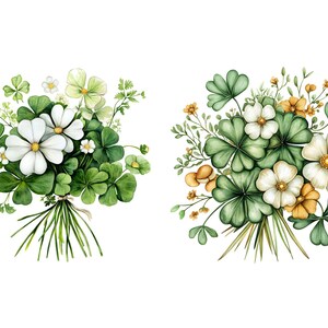 St. Patrick's Day Shamrock Bouquet Clipart: Irish Floral (digital ...