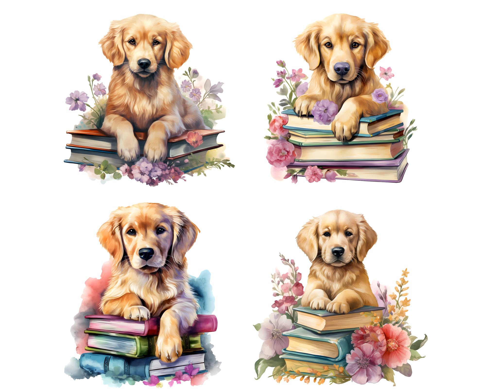 Golden Retriever Clipart, Golden Retriever PNG, Dog Clip Art, Puppy ...