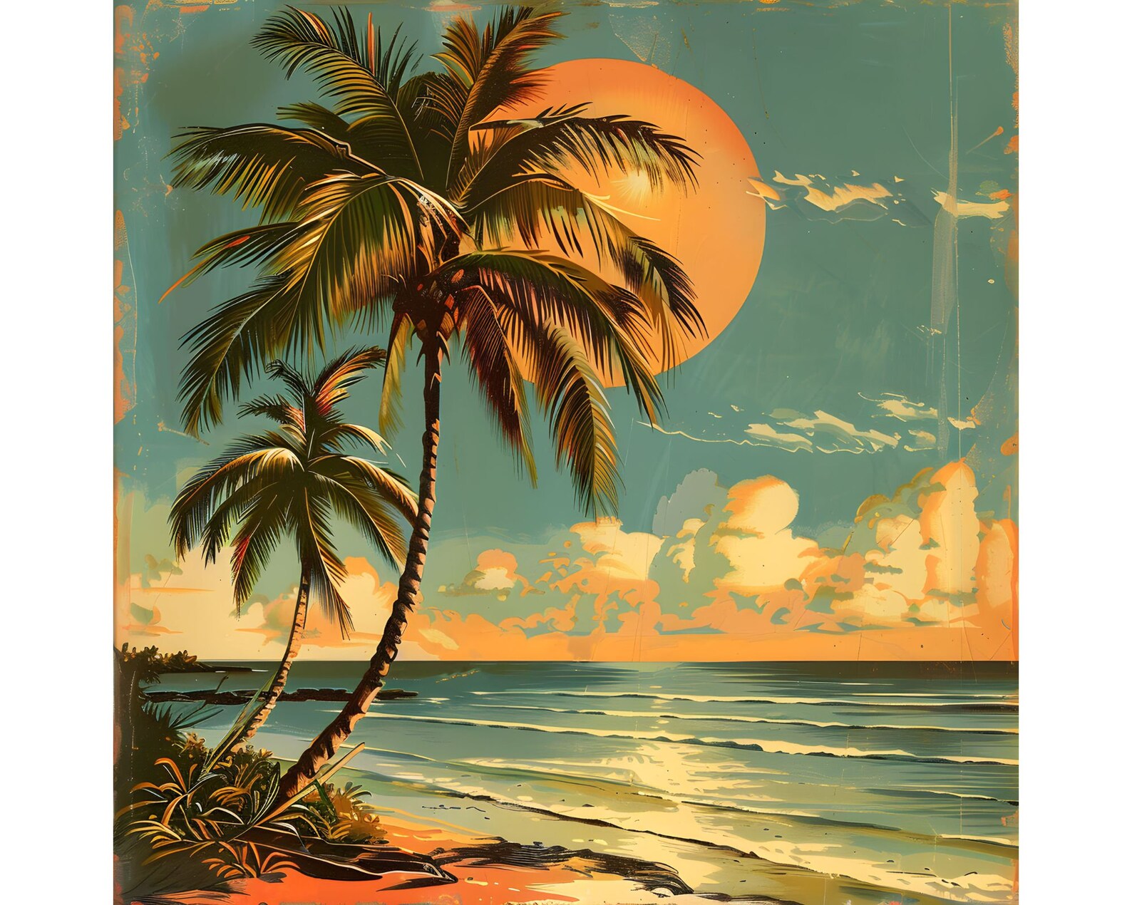 Vintage Beach Clipart, 24 JPG, Beach Digital Paper, Junk Journal ...