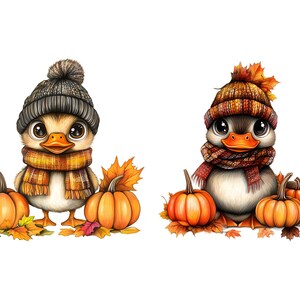 Autumn Duck Clipart, 14 JPG, Cute Fall Clip Art, Paper Crafting, Card ...