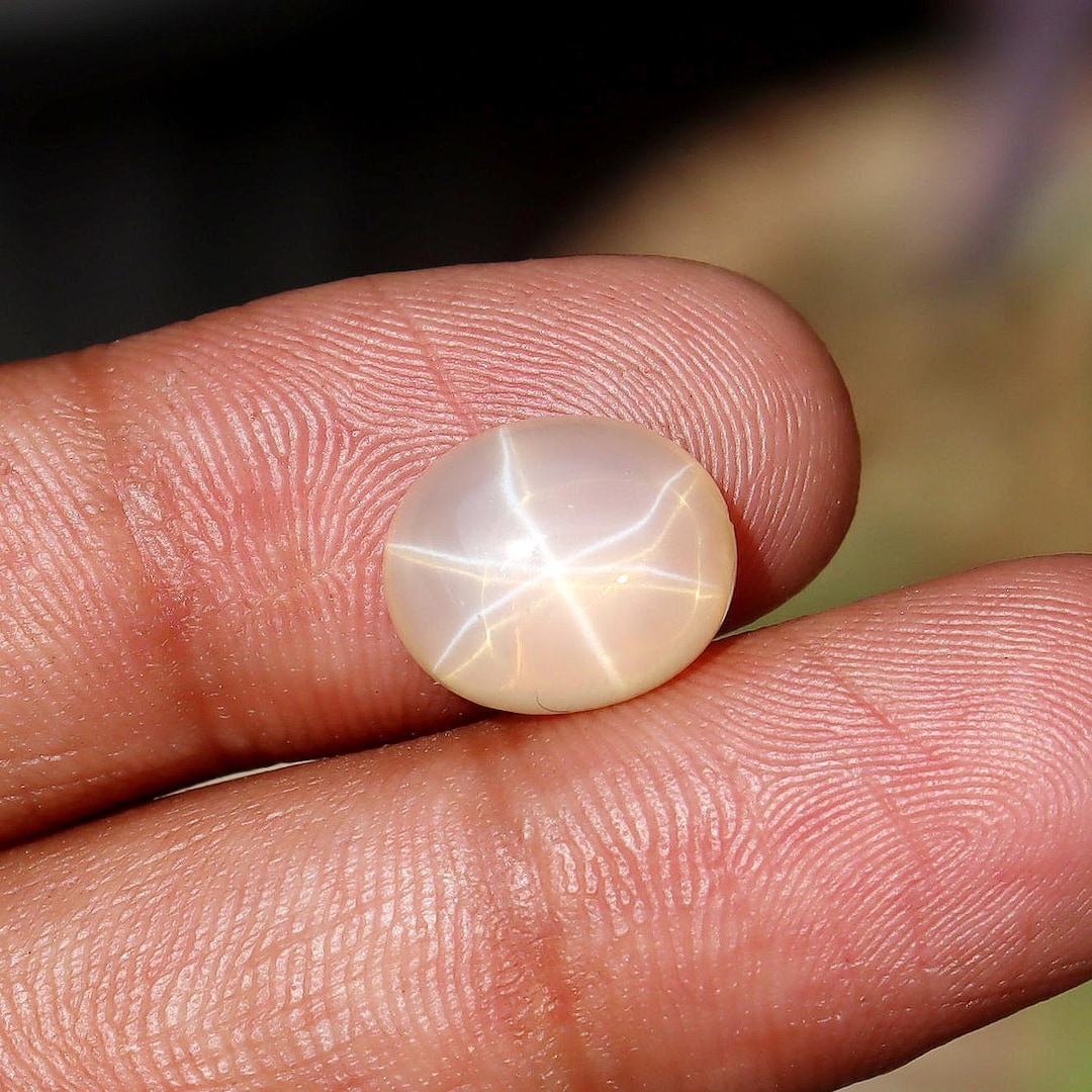 7.55 Ct Six Ray Visible Rare Yellow Star Sapphire Cabochon Loose Gem ...