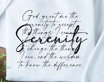 Serenity Prayer SVG PNG, God Grant Me the Serenity Svg, Christian Svg ...