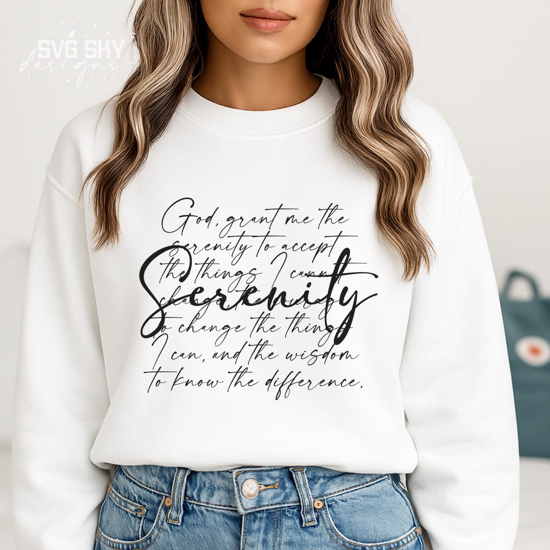 Serenity Prayer SVG PNG PDF, God Grant Me the Serenity Svg, Christian ...