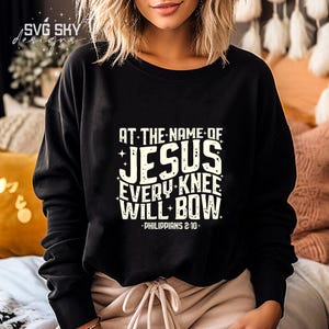 At the Name of Jesus Every Knee Will Bow PNG, Jesus Svg, Religious Svg ...