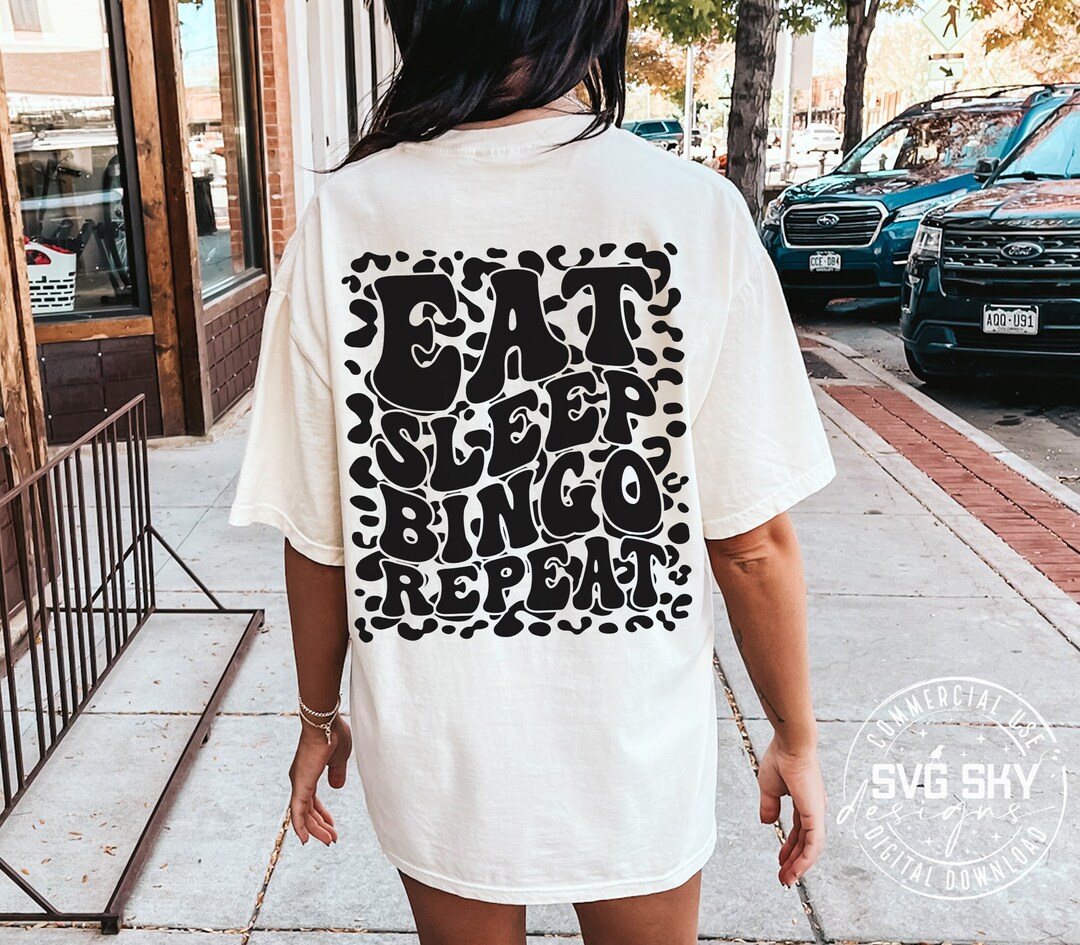 Eat Sleep Bingo Repeat SVG PNG Bingo Player Quote Wavy Text - Etsy