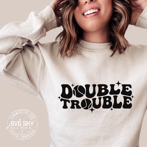 Double Trouble SVG PNG Funny Tennis Phrase Wavy Svg Tennis - Etsy