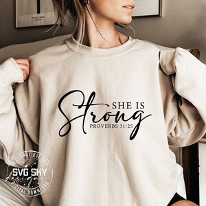 She is Strong Svg, Religious Svg, Christian Svg, Scripture Svg, Bible ...