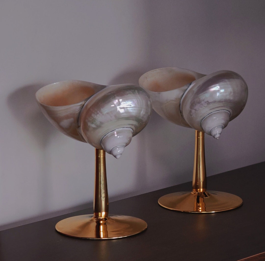 Golden Seashell Wine Glasses Silver Shell Martini Glasses Wedding ...