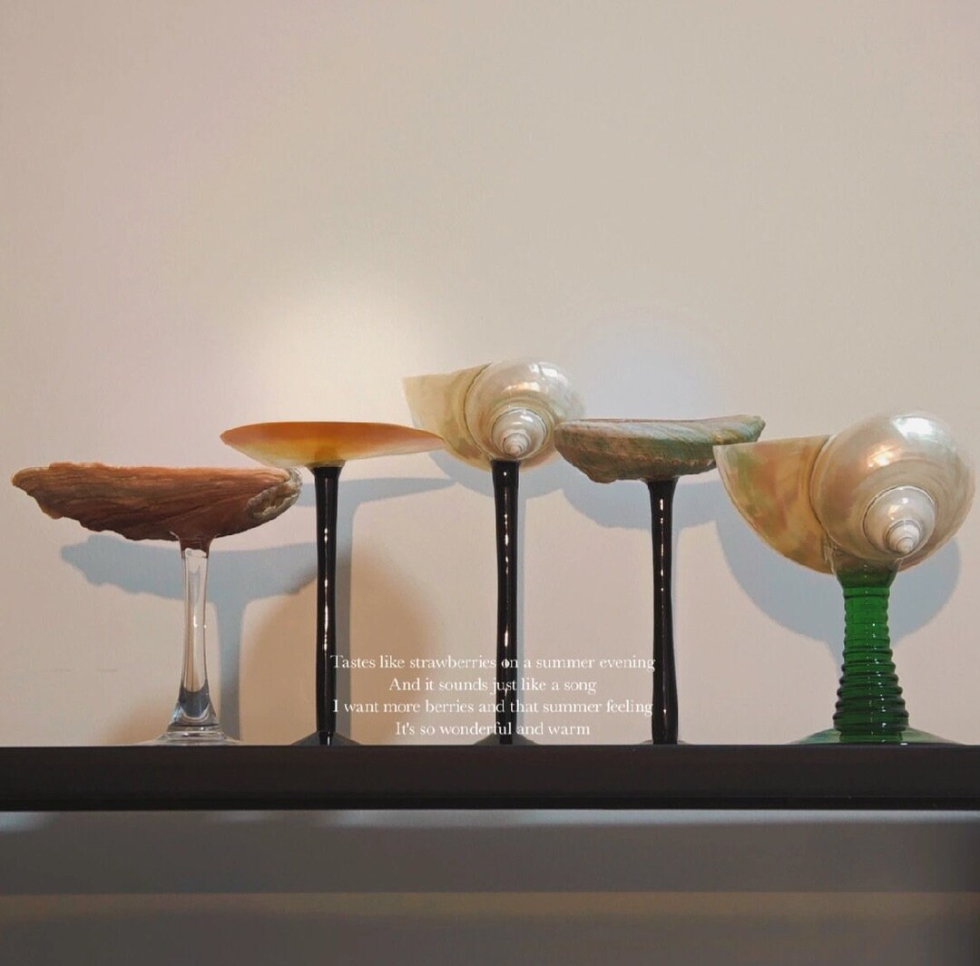 Customized Curly Shell Glass Seashell Martini Glasses Goblet Cocktail ...