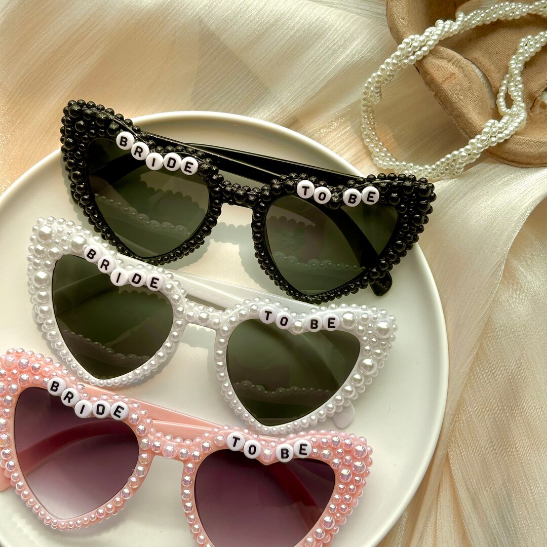 Customized Bride Heart Rhinestone Sunglasses, Bride to Be Sunglasses ...