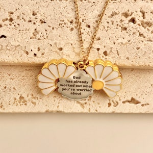 Hidden Message Daisy Locket Necklace, Christian Jewelry, Mustard Seed ...