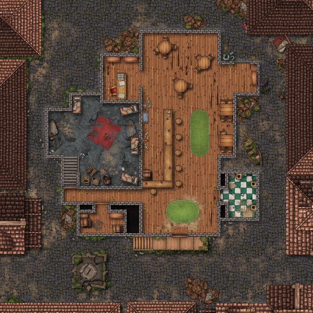 TTRPG Battlemap, Paddys Tavern, Digital Maps - Etsy