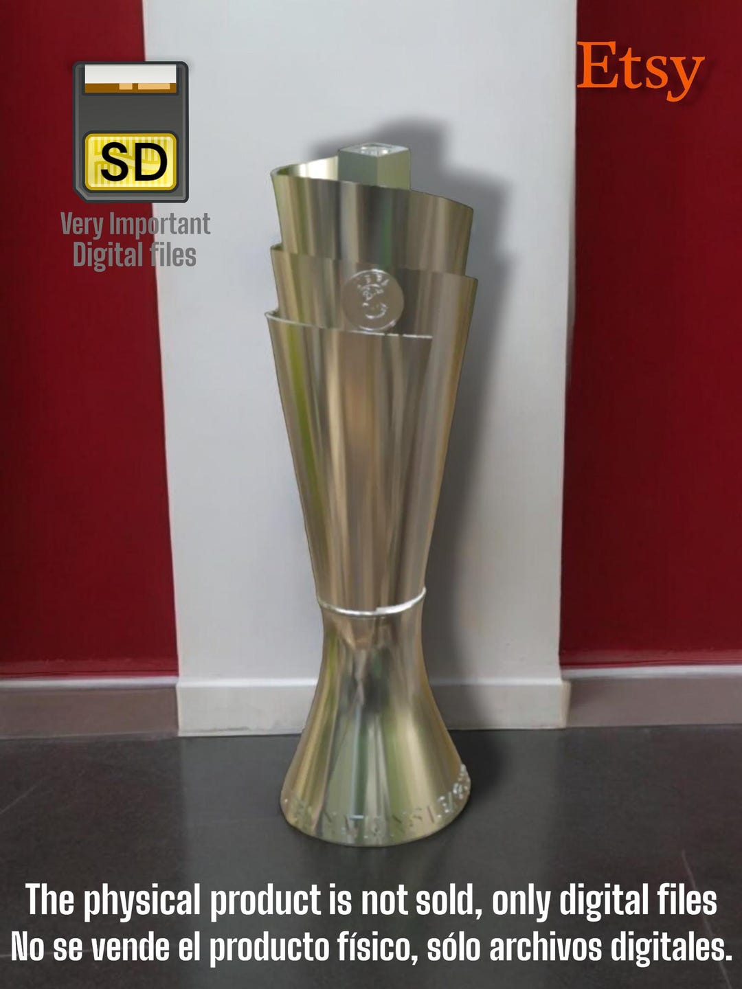 3D Continental Trophy – STL File for Printing, No Physical Figure - Etsy UK