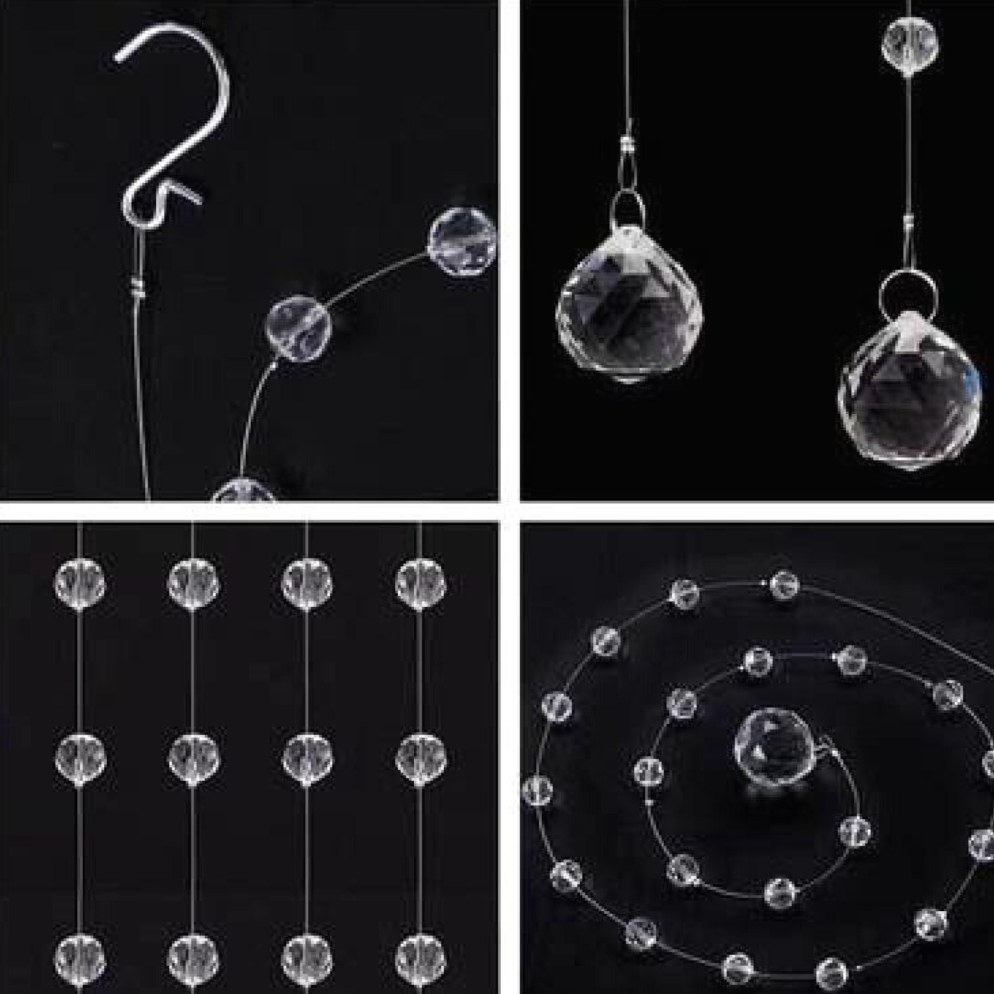 10 Strings Glass Crystal Pendant Romantic Wedding Party Decoration ...
