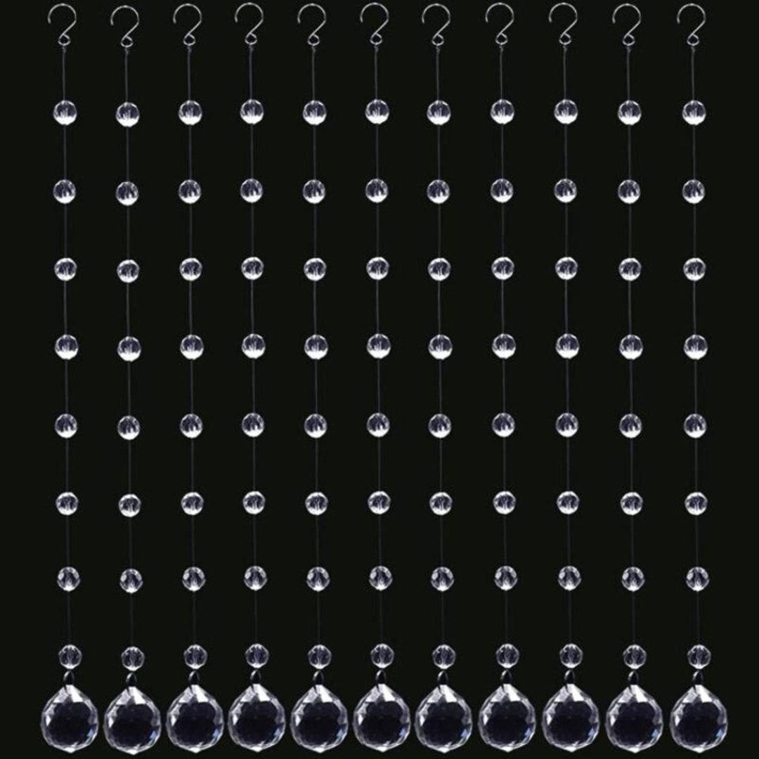 10 Strings Glass Crystal Pendant Romantic Wedding Party Decoration ...