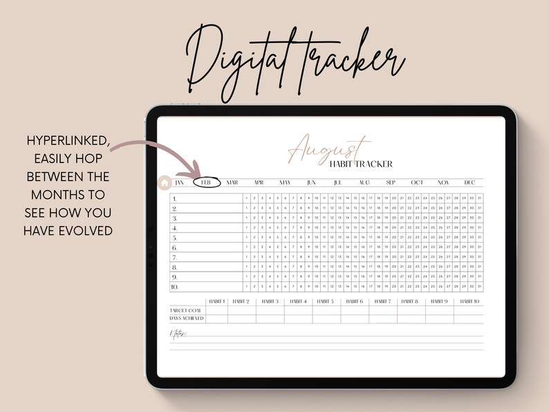 Minimalistic Habit Tracker Printable, Digital Habit Tracker, Landscape ...